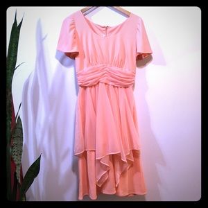 Vintage | Dresses | Vintage Peach Chiffon Ruffle Dress | Poshmark